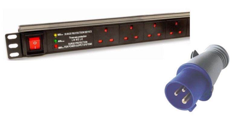 12 Way Vertical 13A PDU > 32A Commando Plug PDU-12WS-V-32CMDO-3M – 123 ...