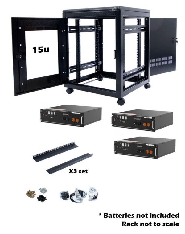Rack Bundle for 3x Pylontech US3000 Home Batteries – FS15-6-6-3X-US3000 ...