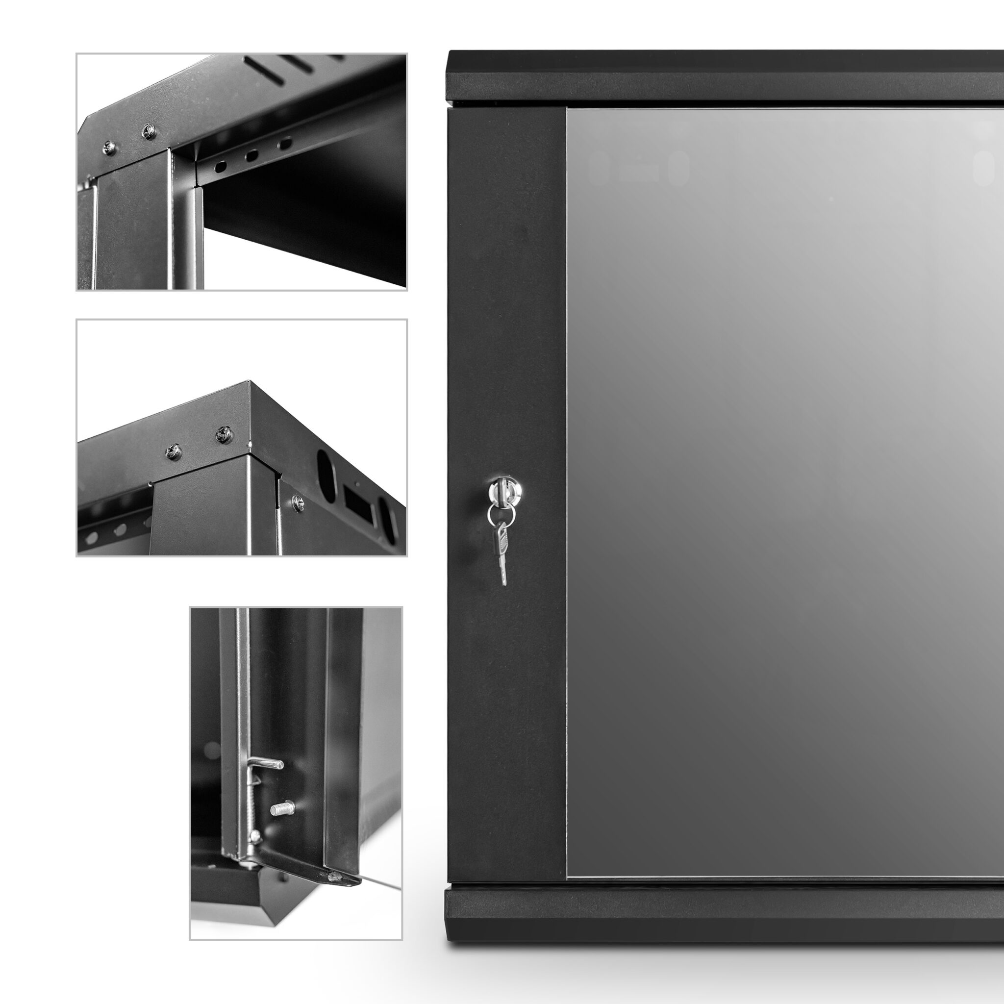 12u 500mm deep Flat Pack wall mount network data comms rack cabinet CAB ...