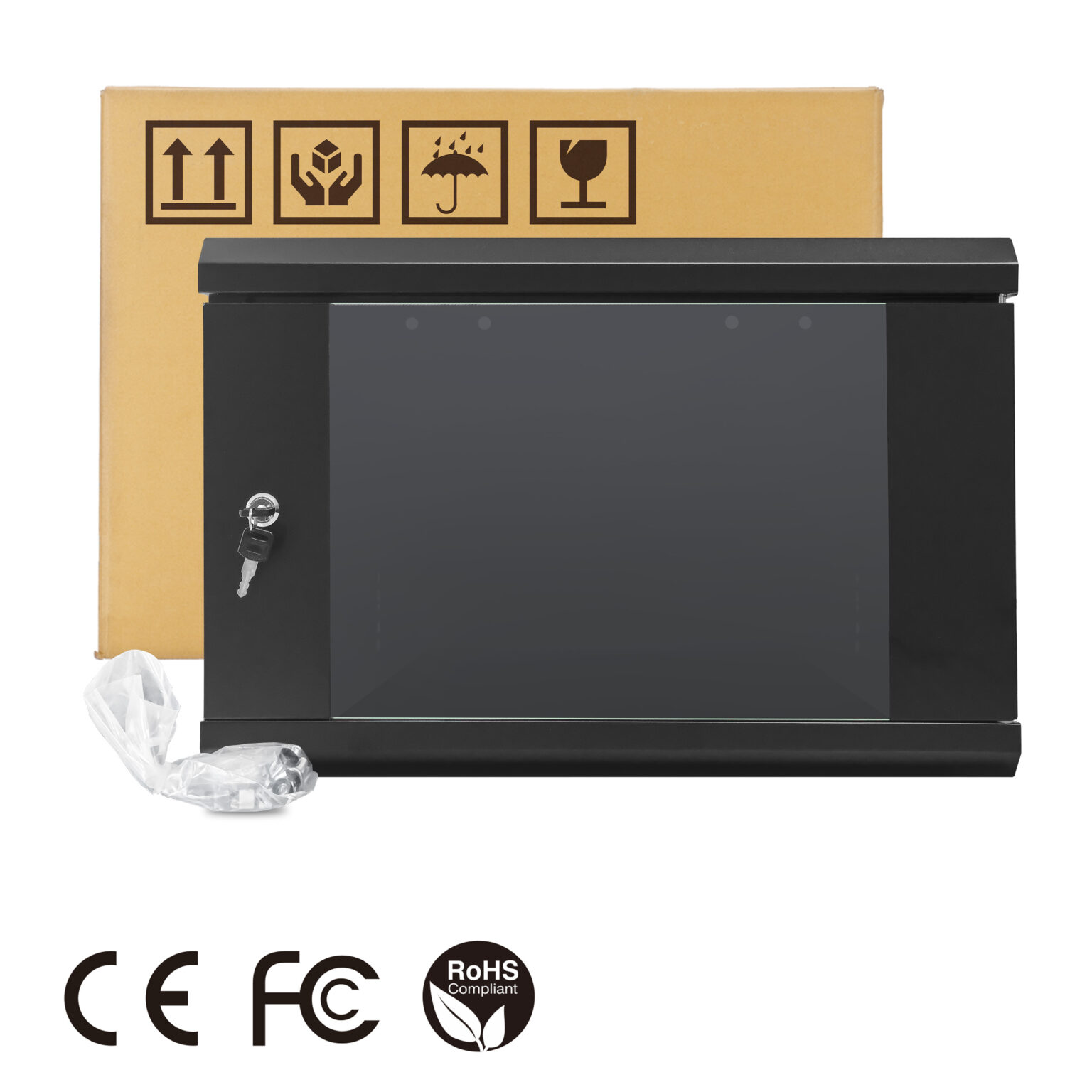 6u 550mm deep Flat Pack wall mount network data comms rack cabinet CAB ...