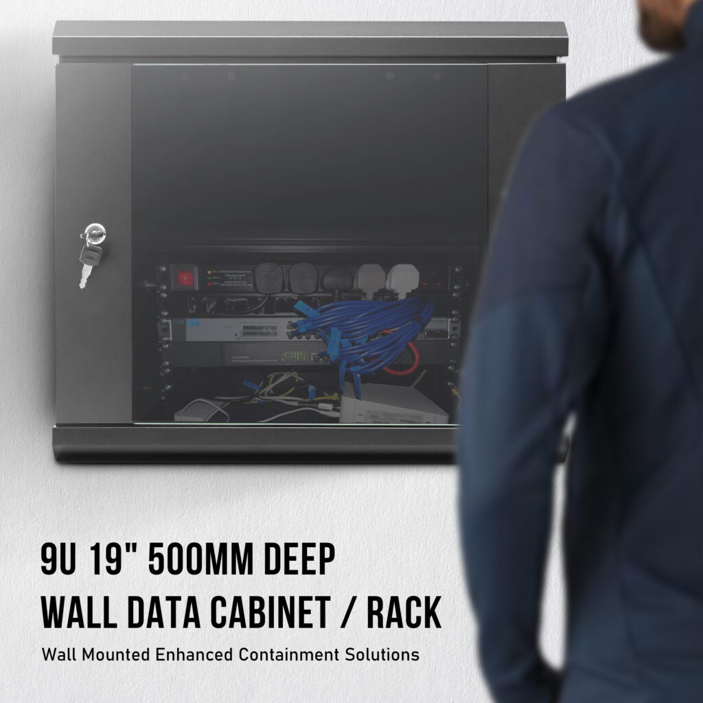 9u 500mm deep Flat Pack wall mount network data comms rack cabinet CAB-WFP55-9U500 – 123 Racks