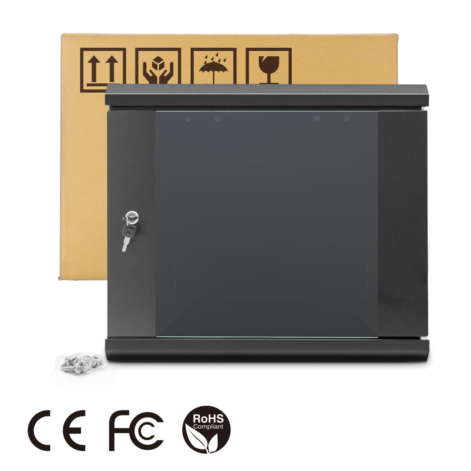 9u 550mm deep Flat Pack wall mount network data comms rack cabinet CAB ...